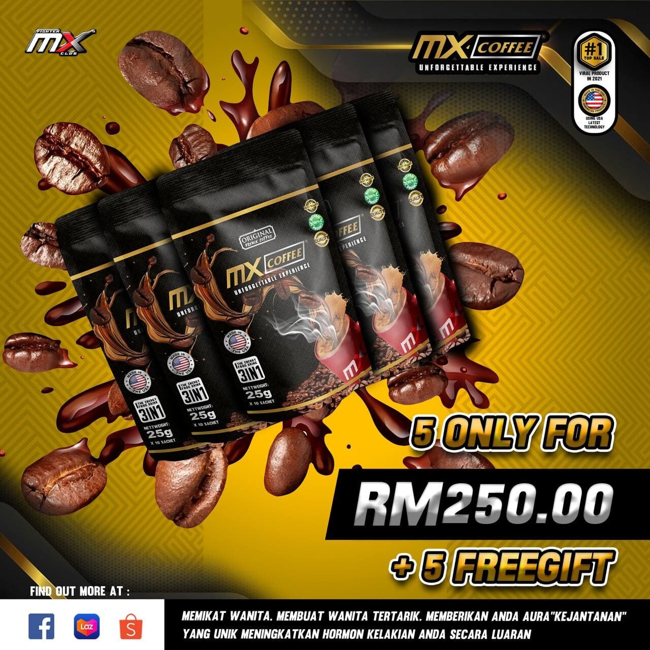 2-MAX KOPI 3in1 PREMIUM QUALITY/MEN POWER BOOSTER/ KOPI KUATT UNTUK ...