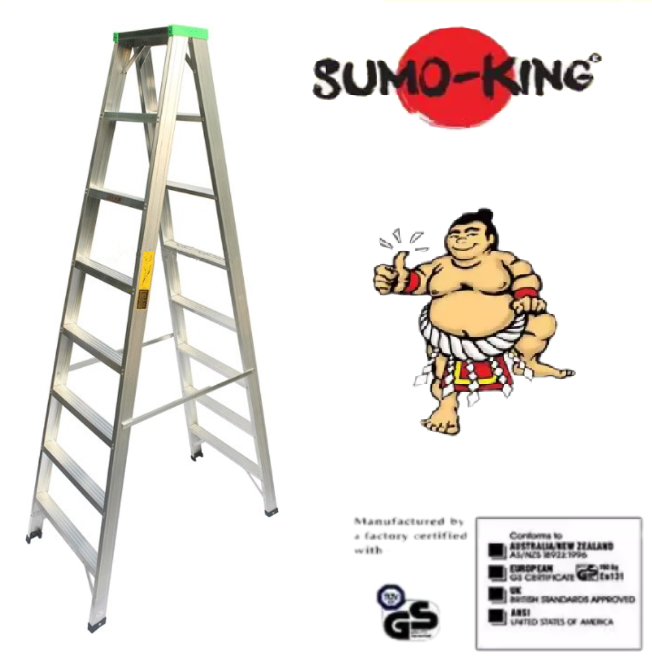 SUMO DS14 Heavy Duty 14 Steps 140.5" Double Sided Ladder, Tangga Lipat | Lazada