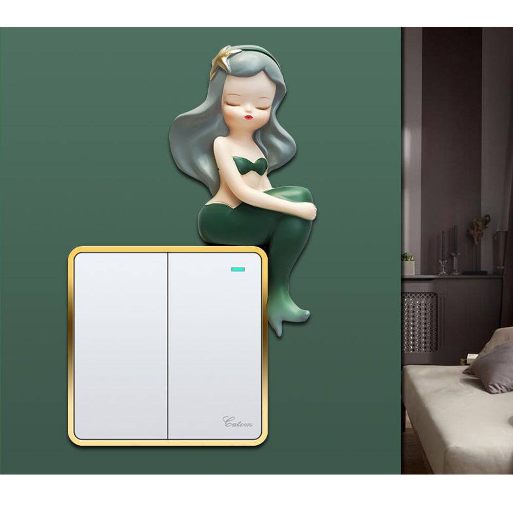 VDFD น่ารักมือวาดห้องนั่งเล่นสาวซ็อกเก็ตตกแต่งหมัดฟรีนางเงือกรูปร่าง3D ...