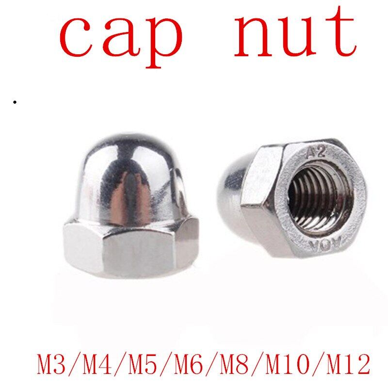 2-20PCS M3 M4 M5 M6 M8 M10 M12 304 A2-70สแตนเลสหกเหลี่ยมหกเหลี่ยมAcorn ...