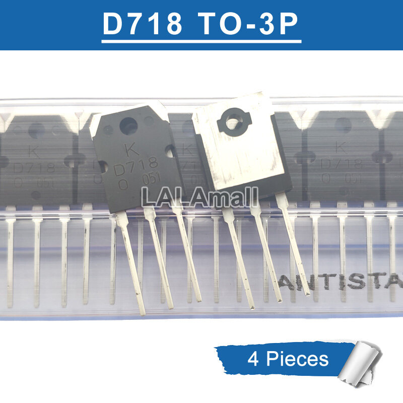4Pcs Original 2SD718 D718 TO-3P KTD718 KD718 KTD718-O-U/P TO3P NPN High ...
