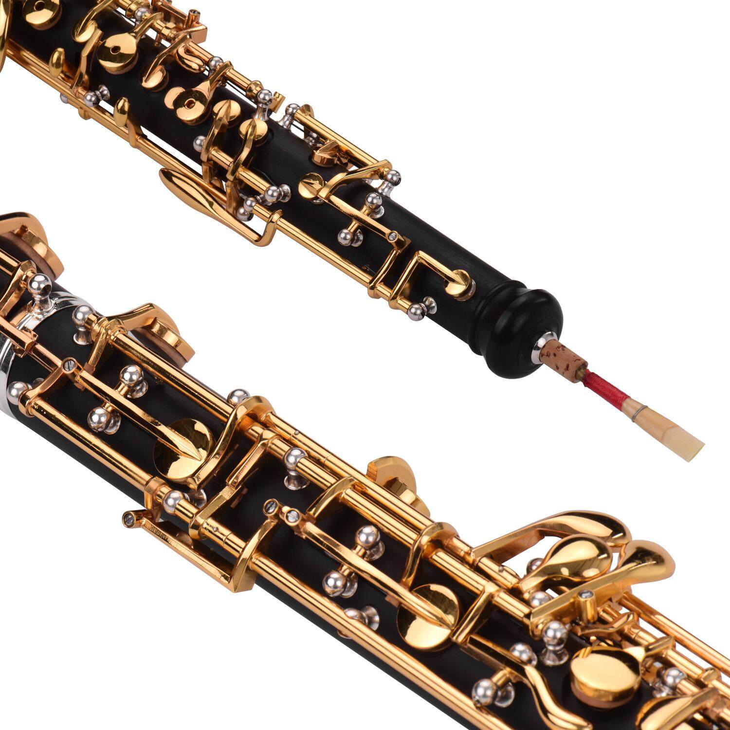 Muslady Professional Oboe C Key Semi-automatic Style Pure Gold Plated Keys Woodwind Instrument ...