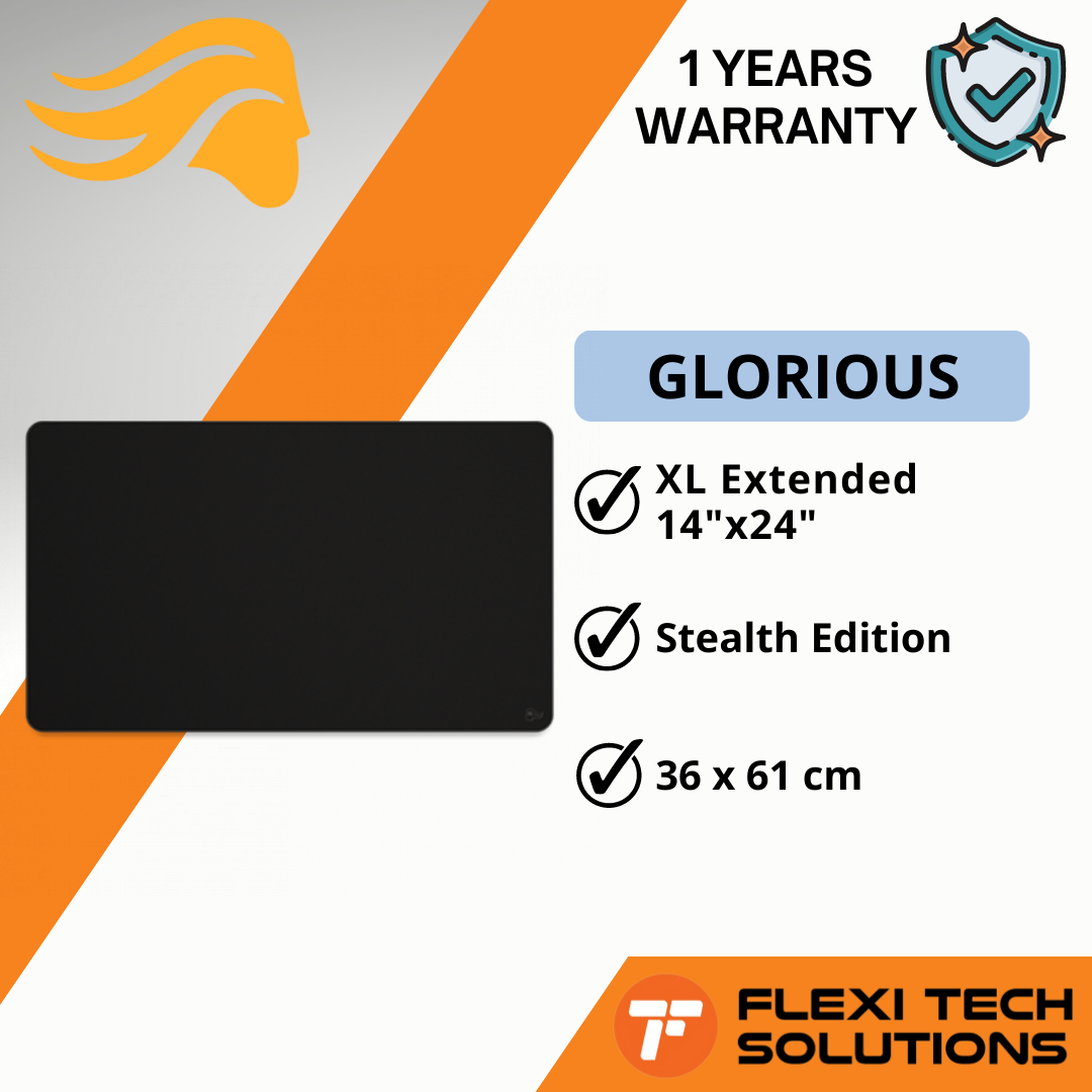 Flexi Tech GLORIOUS XL Extended Gaming Mousepad - 14"x24" - Stealth Edition / White Edition ...