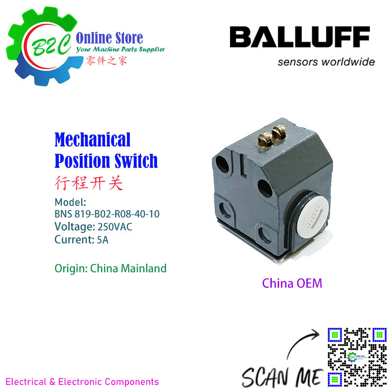 BNS819-B02-R08-40 Balluff Mechanical Axis Position Travel Limit Switch ...
