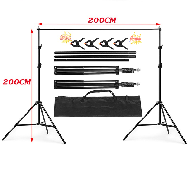 Photo Studio Background Stand 2x2M Green/Black/White Muslin Backdrop ...