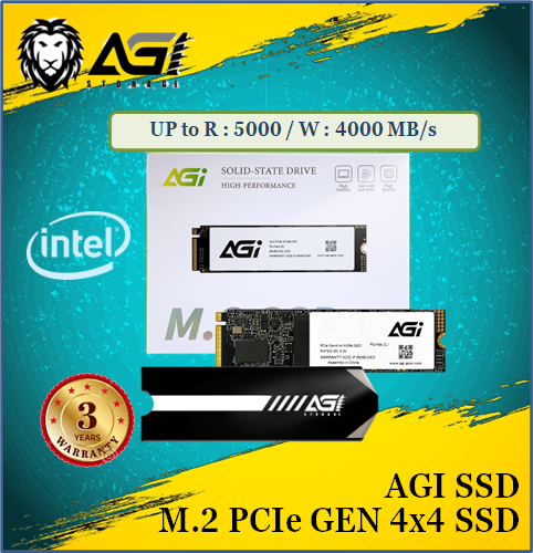 INTEL CHIPSET AGI 512GB / 1TB M.2 2280 SSD NVME PCIe GEN 4x4 Read UP TO ...