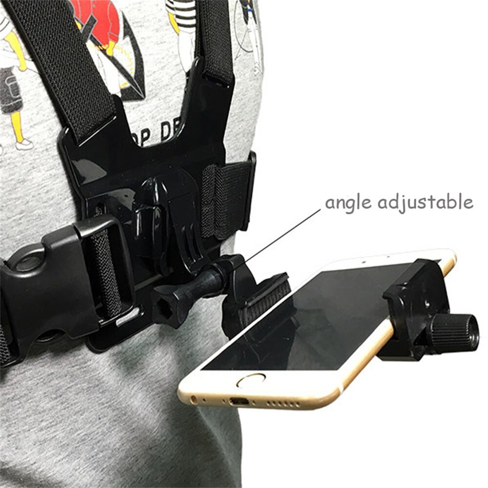 Universal mobile phone camera chest strap bracket for 4-5.5 inch smart ...