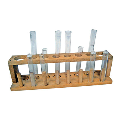 Rak Tabung Uji Wooden test tube rack 12'' (8 hole) Science & Lab ...