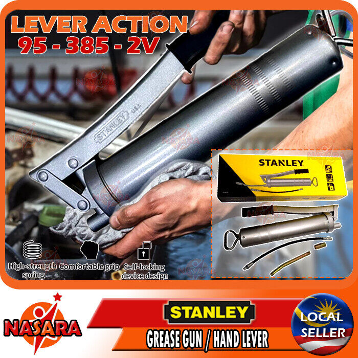 Nasara 95-385-2V Grease Gun Hand Lever Action Bracing Grease Pump ...