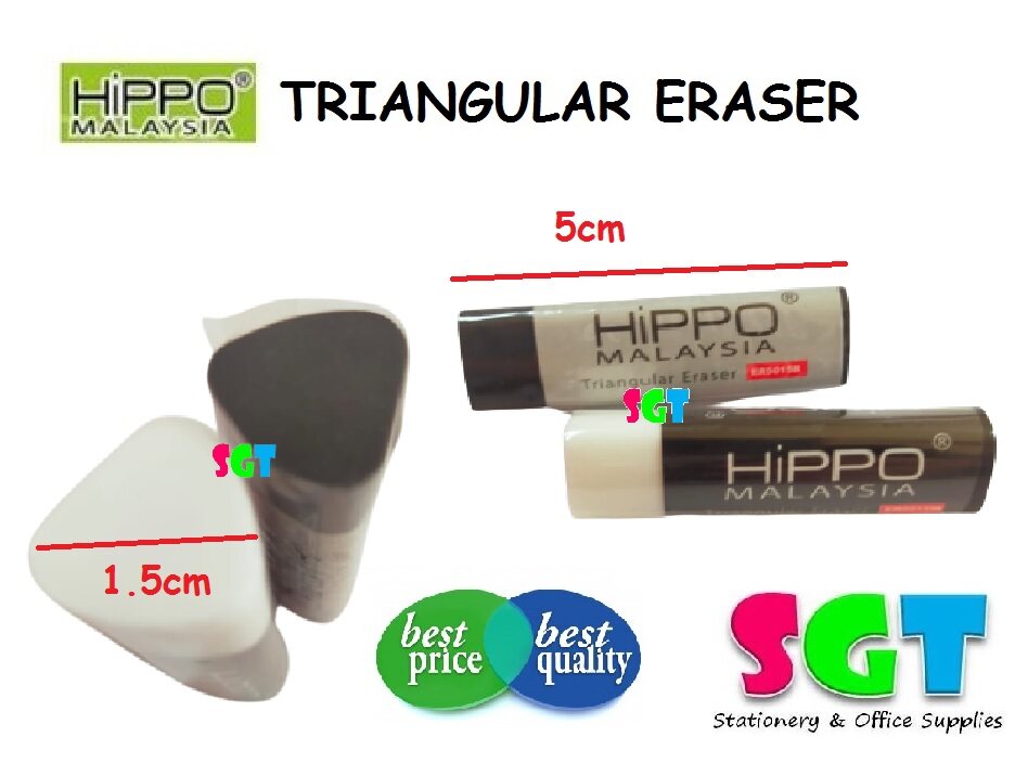 HIPPO Triangular Eraser - 1 PC ONLY | Lazada