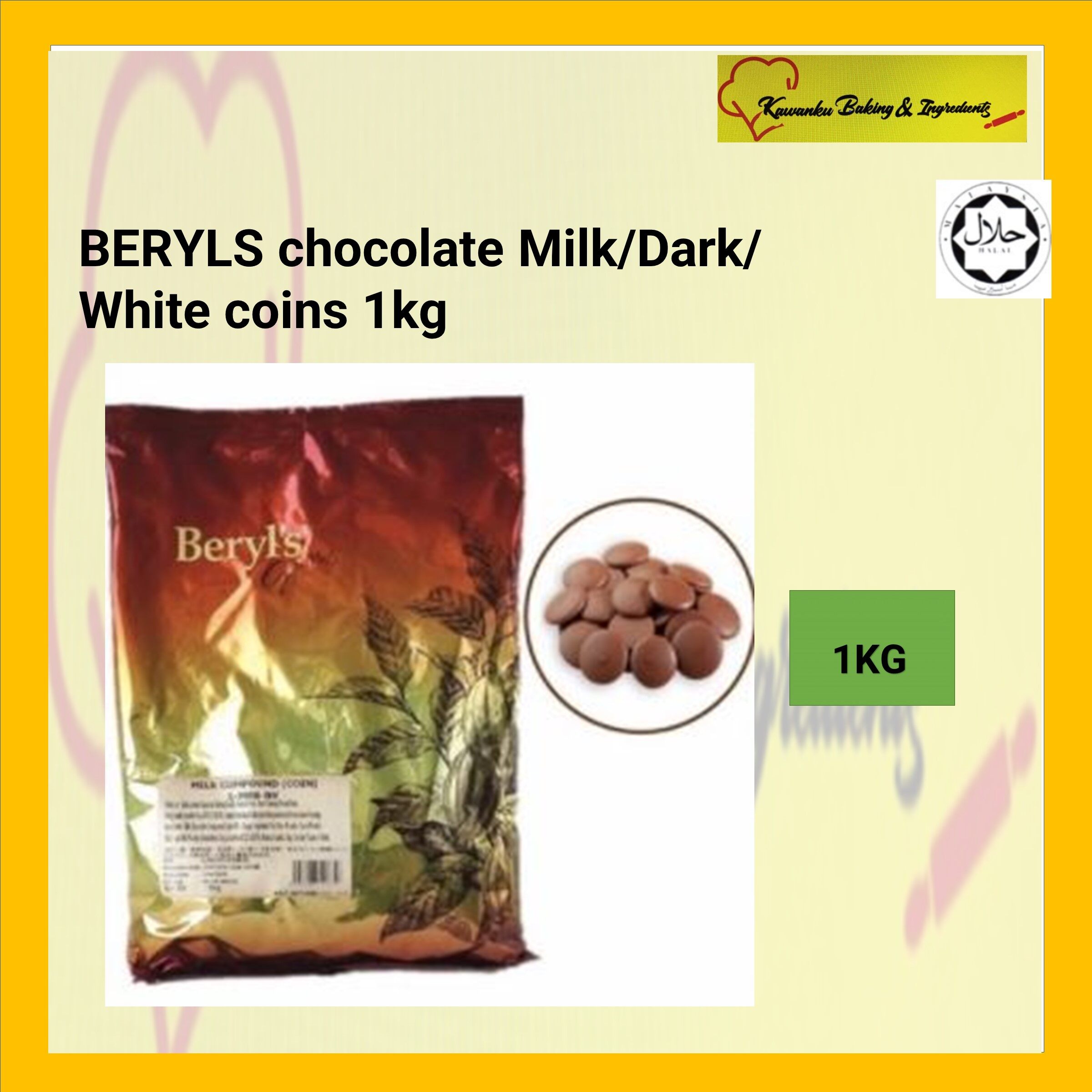 Berlys Chocolate / dark / milk /White Chocolate Compound Coins 1kg ...