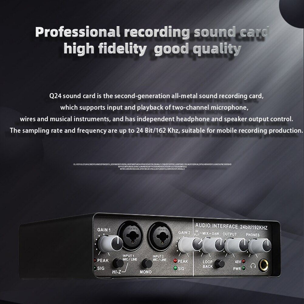 Q-24 Audio Sound Card 2 In 4 Out Professional USB 2.0บันทึกเสียง ...