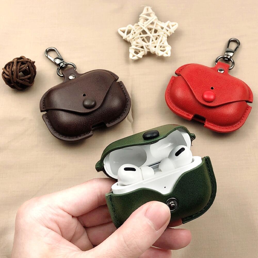 Leather Bluetooth Wireless Earphone Case For AirPods Pro case Genuine ...