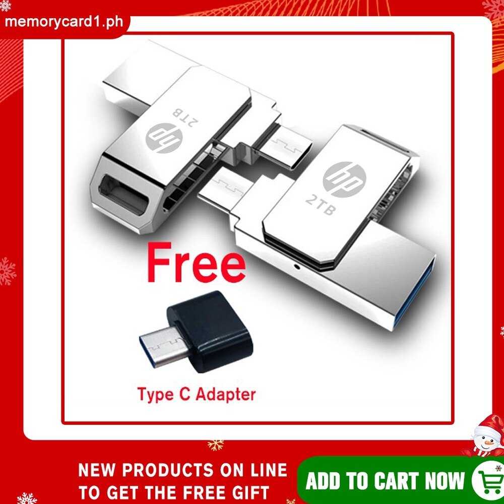💖FREE+COD+Ready Stock💖HP USB Flash Drives Metal Rotary OTG Flash Disk ...