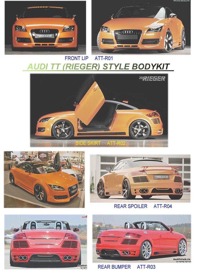 Audi TT TTS MK2 Rieger Bodykit Body kit front side rear Bumper skirt ...