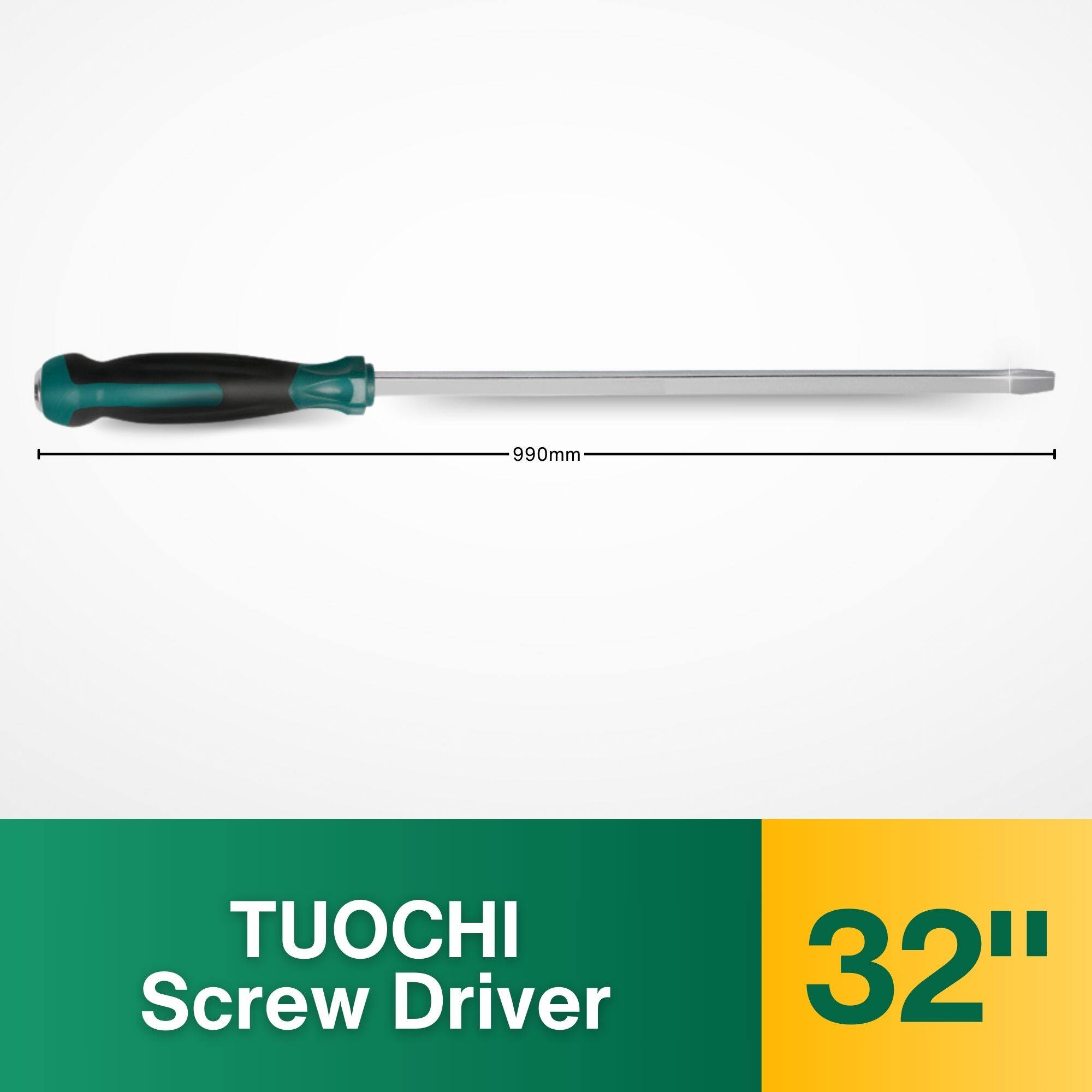 TUOCHI Extra Large Screwdriver Long Rubber Handle Square Head 12mm Flat ...