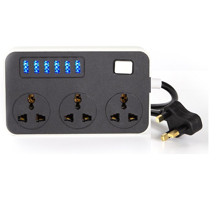 Universal Power Strip 6 Usb Port 3 Extension Plug Power Socket Electric Sockets Elektrik Soket