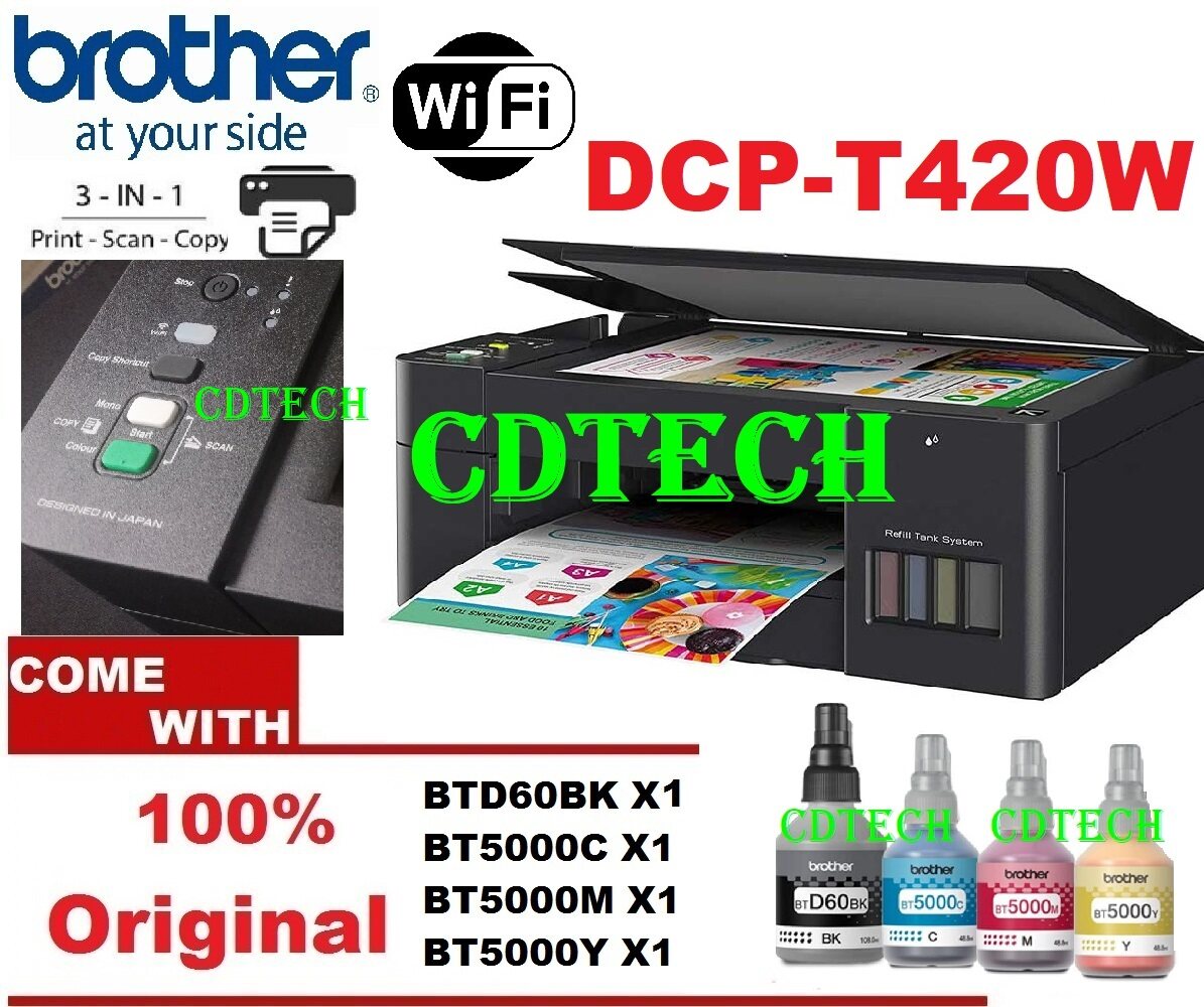 Brother DCP-T420W Refill Tank Printer (Print, Scan, Copy, Wireless) Ink ... Brother DCP-T420W Refill Tank Printer (Print, Scan, Copy, Wireless) Ink ...