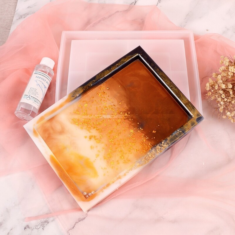 Rectangle Flower Pot Tray Epoxy Resin Mold Storage Plate Dinner Dish ...