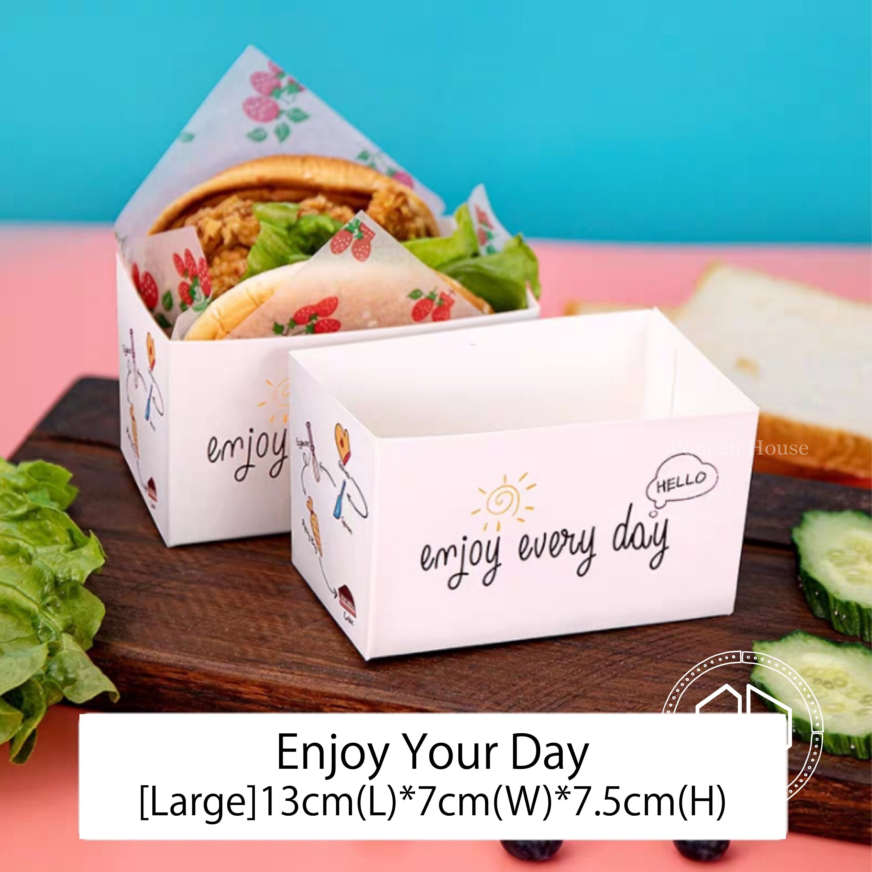 [10pcs] Sandwich Box Egg Drop Toast Packaging Box Paper Box Korean ...