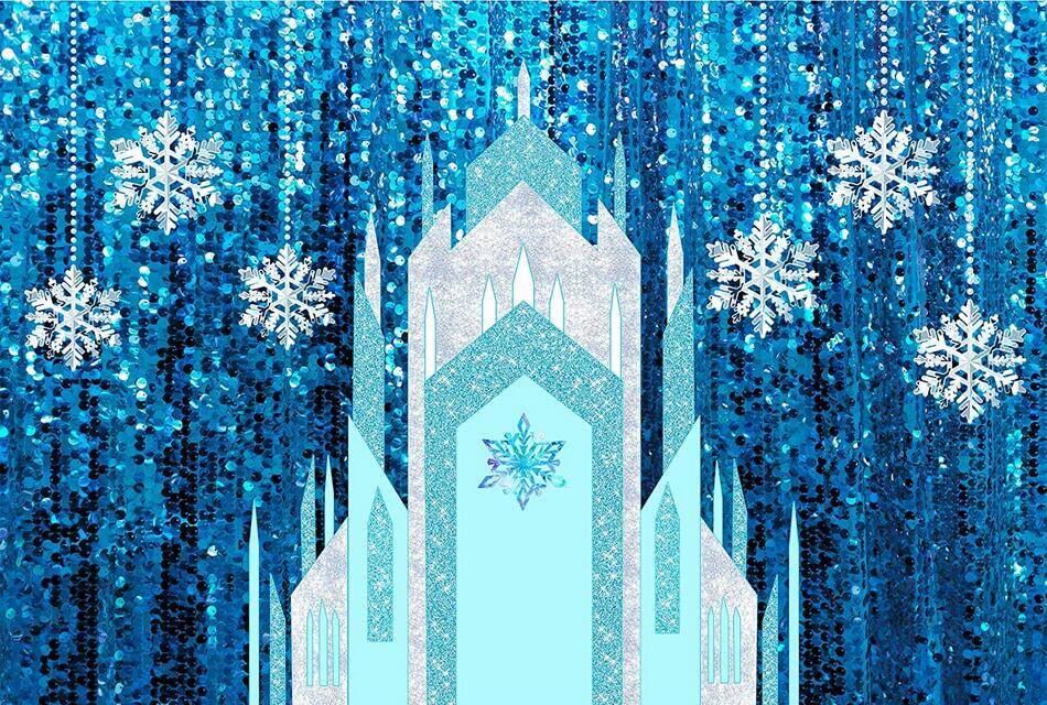 Frozen Castle Backdrop for Girl Birthday Party Decoration Princess Ice ...