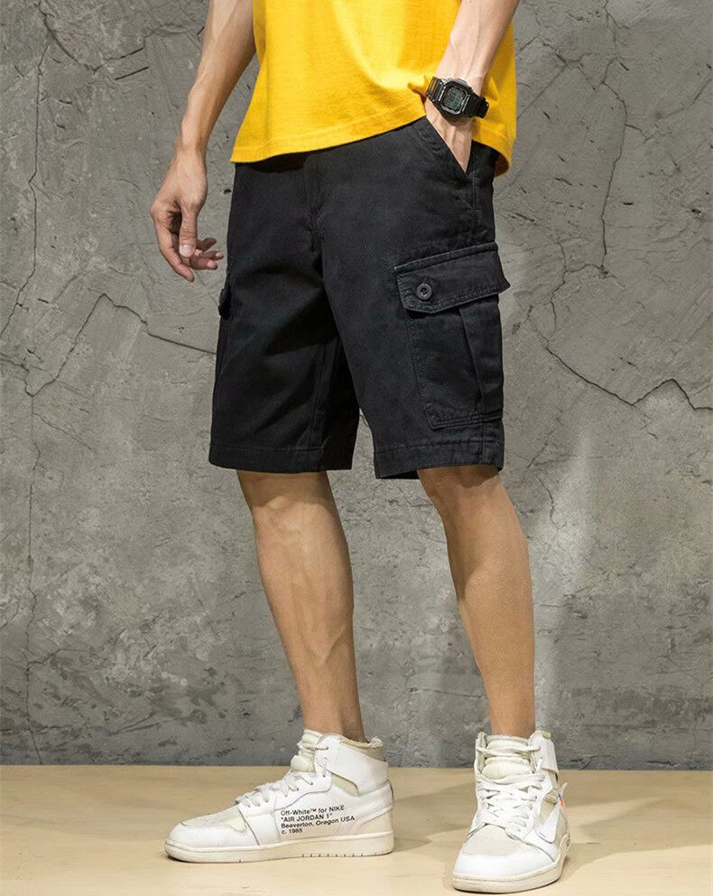 VFASION Chino Pants Casual plus Size Shorts Men's Fifth Pants Multi ...