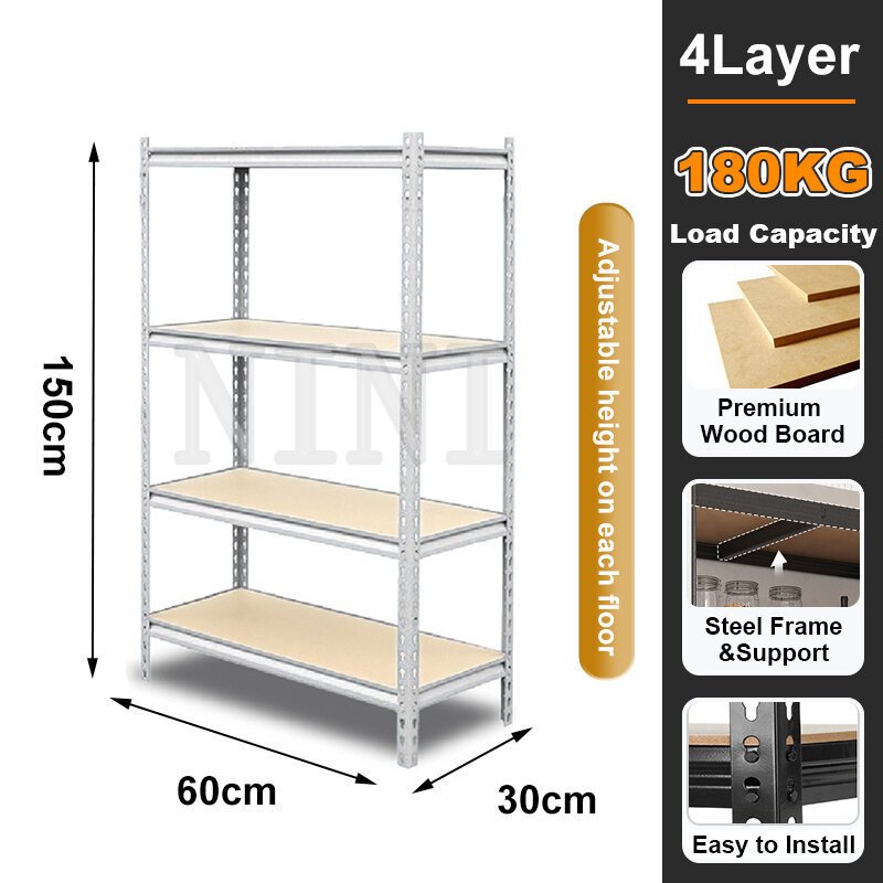 NINI 6 Tier Boltless Rack Rak Besi Bertingkat Metal Rack Shelf High ...