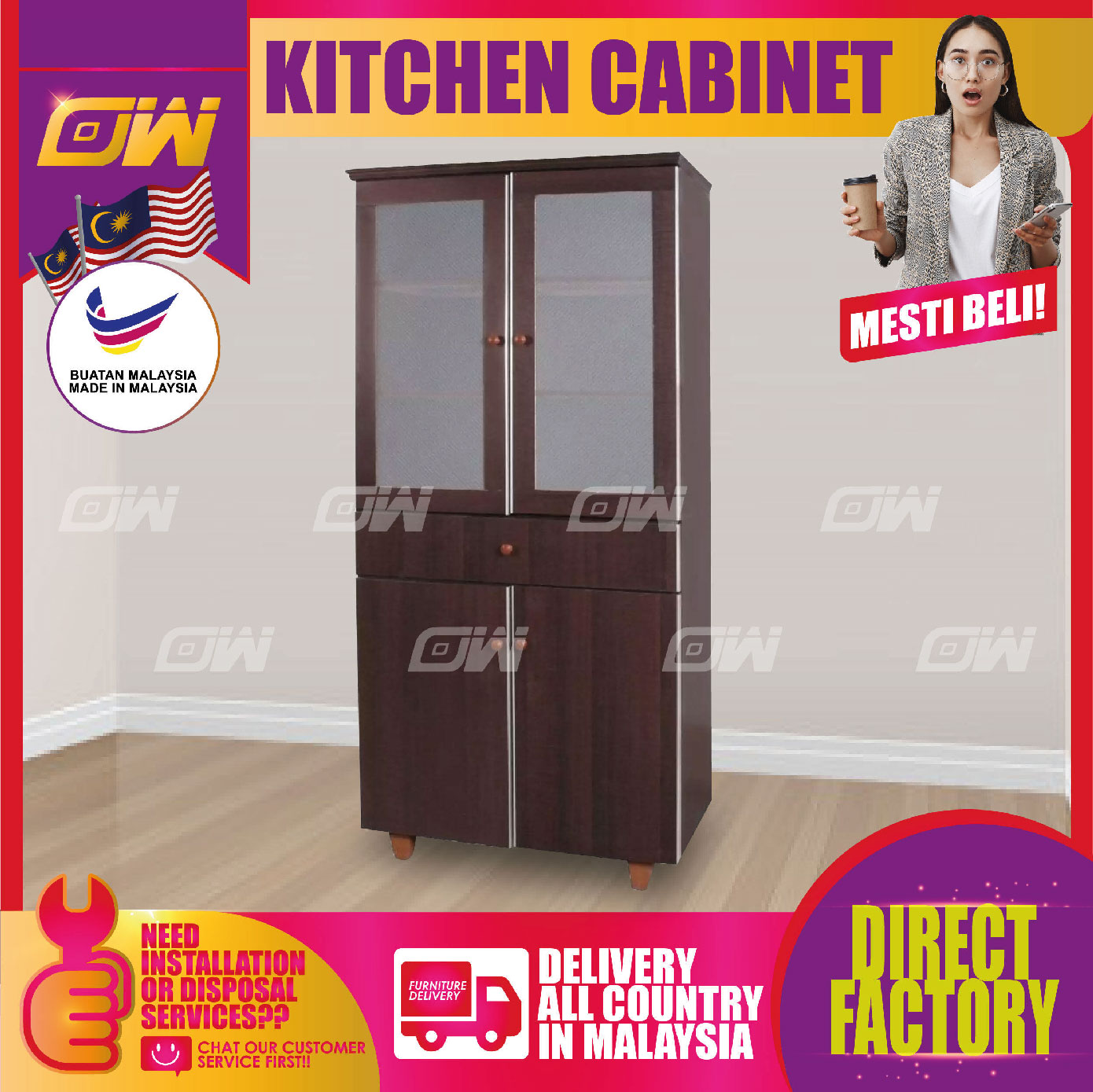 Kitchen Dish Storage Cabinet With Net Protection Doors Kitchen Cabinet ...