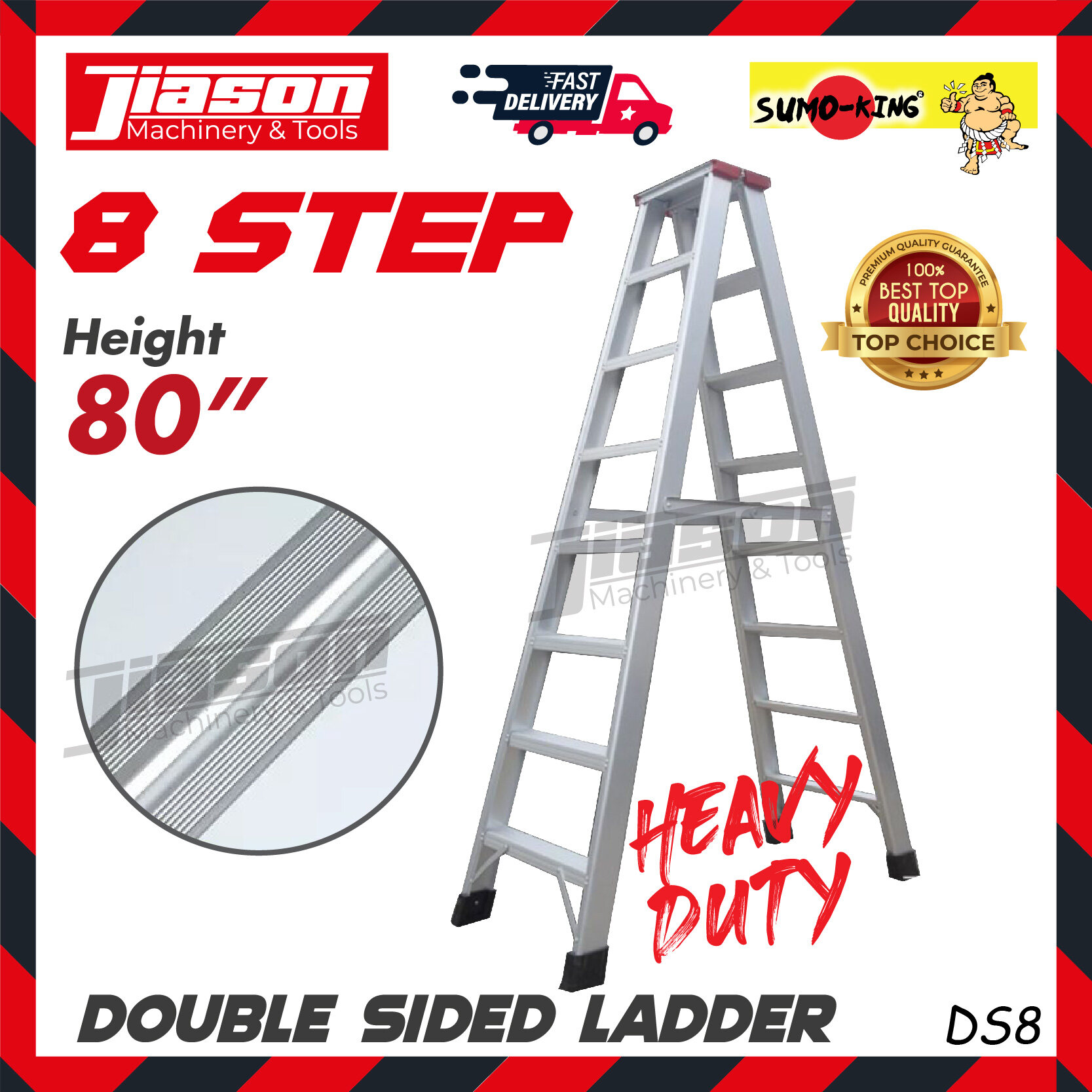 SUMO KING DS4 / DS5 / DS6 / DS7 / DS8 40-80" 8 Steps Heavy Duty Double ...