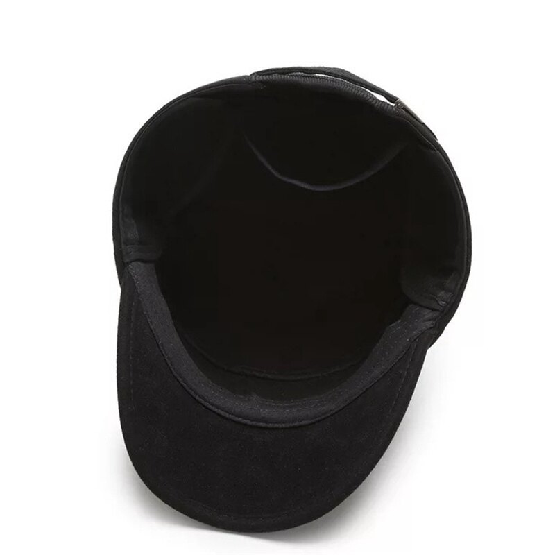 Men's Woolen Cadet Army Cap Winter Warm Military Hats Basic Everyday ...