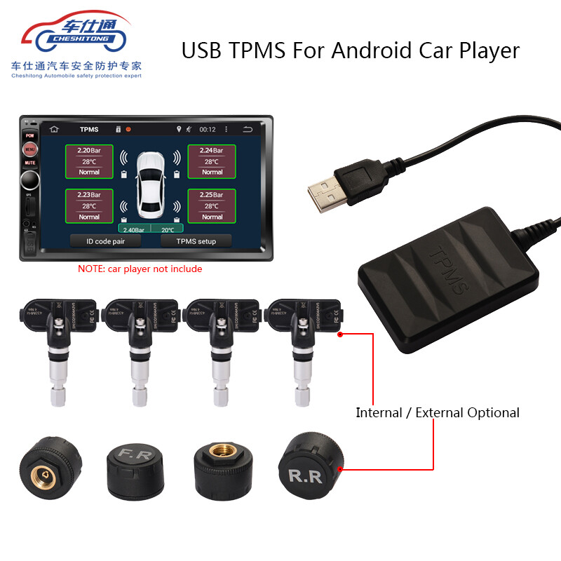 EKLEVA ระบบตรวจสอบความดันยางรถยนต์ USB Android TPMSตัวเซ็นเซอร์ภายนอกภายในสำหรับวิทยุเครื่องเล่น ...