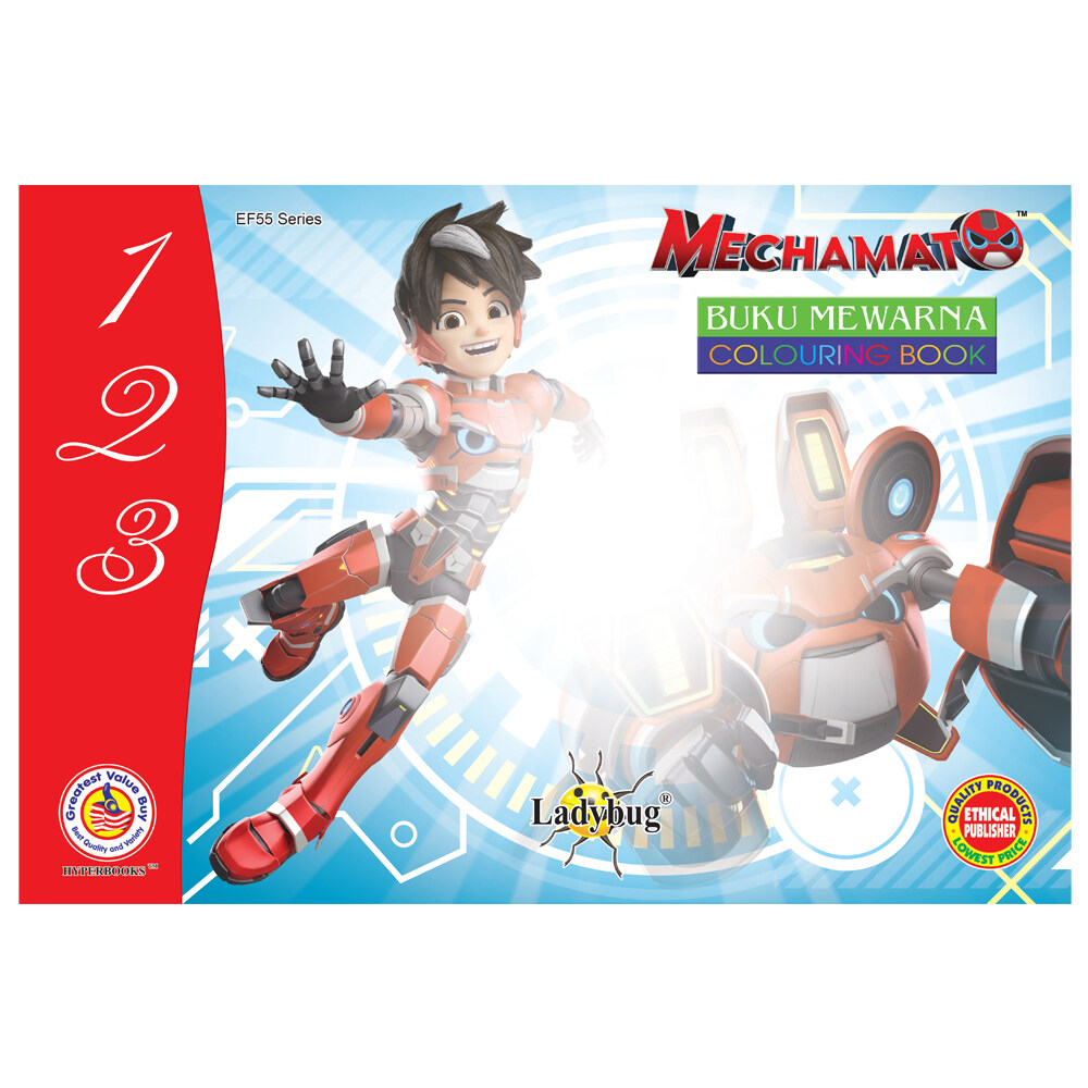 Mechamato 123 Colouring Book 16 Pages B4 Size EF55 SERIES | Lazada