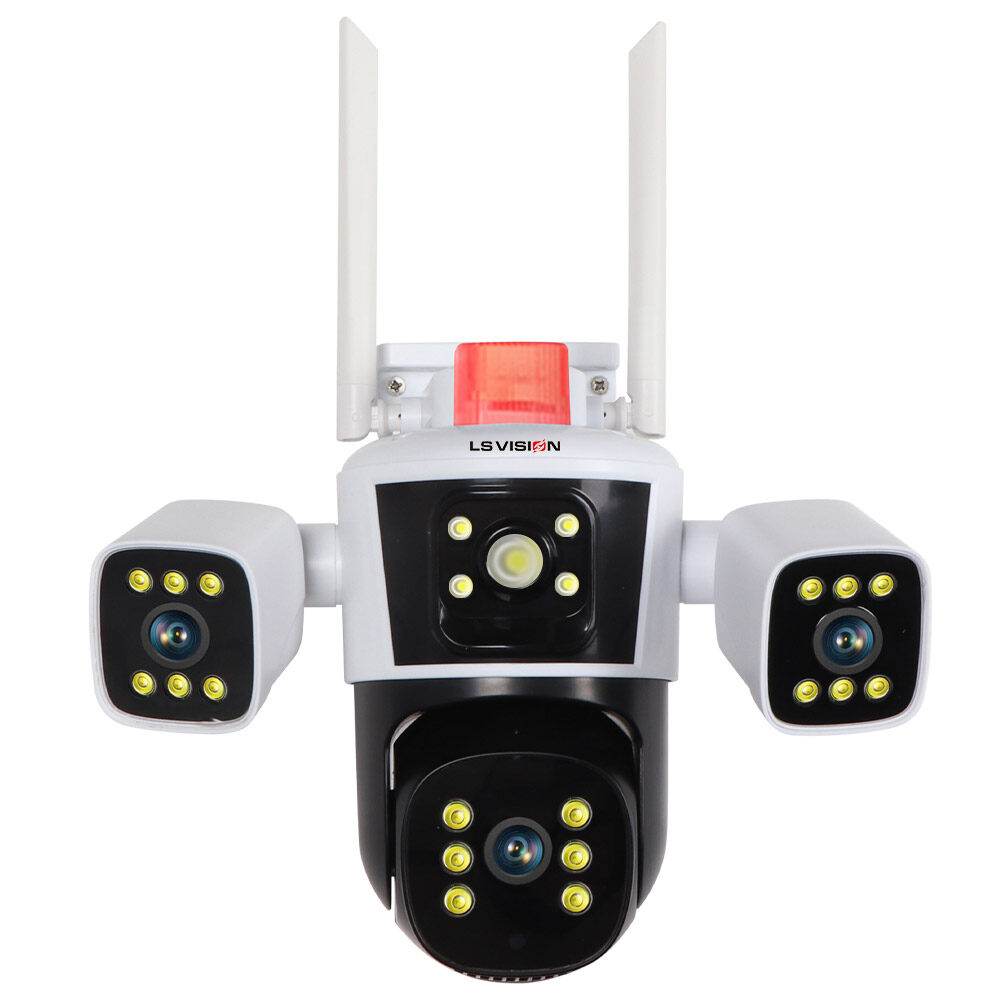 LS VISION 16MP 4-Lens 3-Screen Wifi Security Camera Three-way Video 10X ...