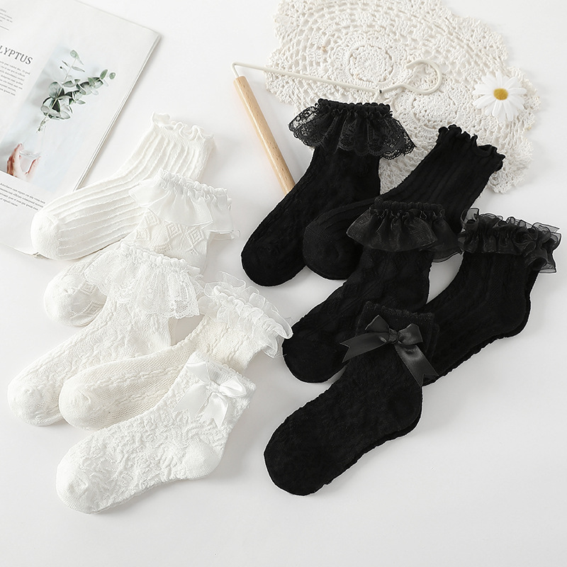 Lace Ruffle Baby Socks Solid Color Spring Autumn Toddler Socks Cute ...