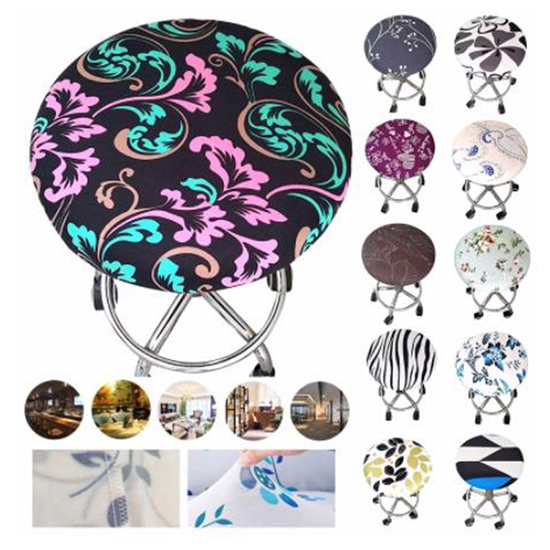 FF Round Chair Cover Bar Stool Cover Elastic Seat Cover Home Chair ...
