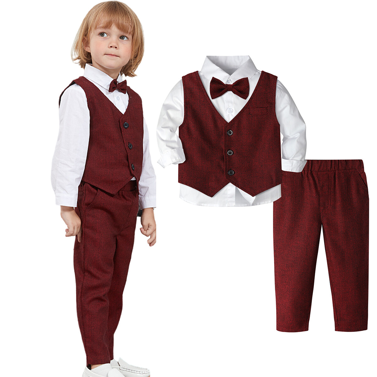 A&J DESIGN Formal Attire for Kids Boys Ring Bearer Outfit Toddler ...