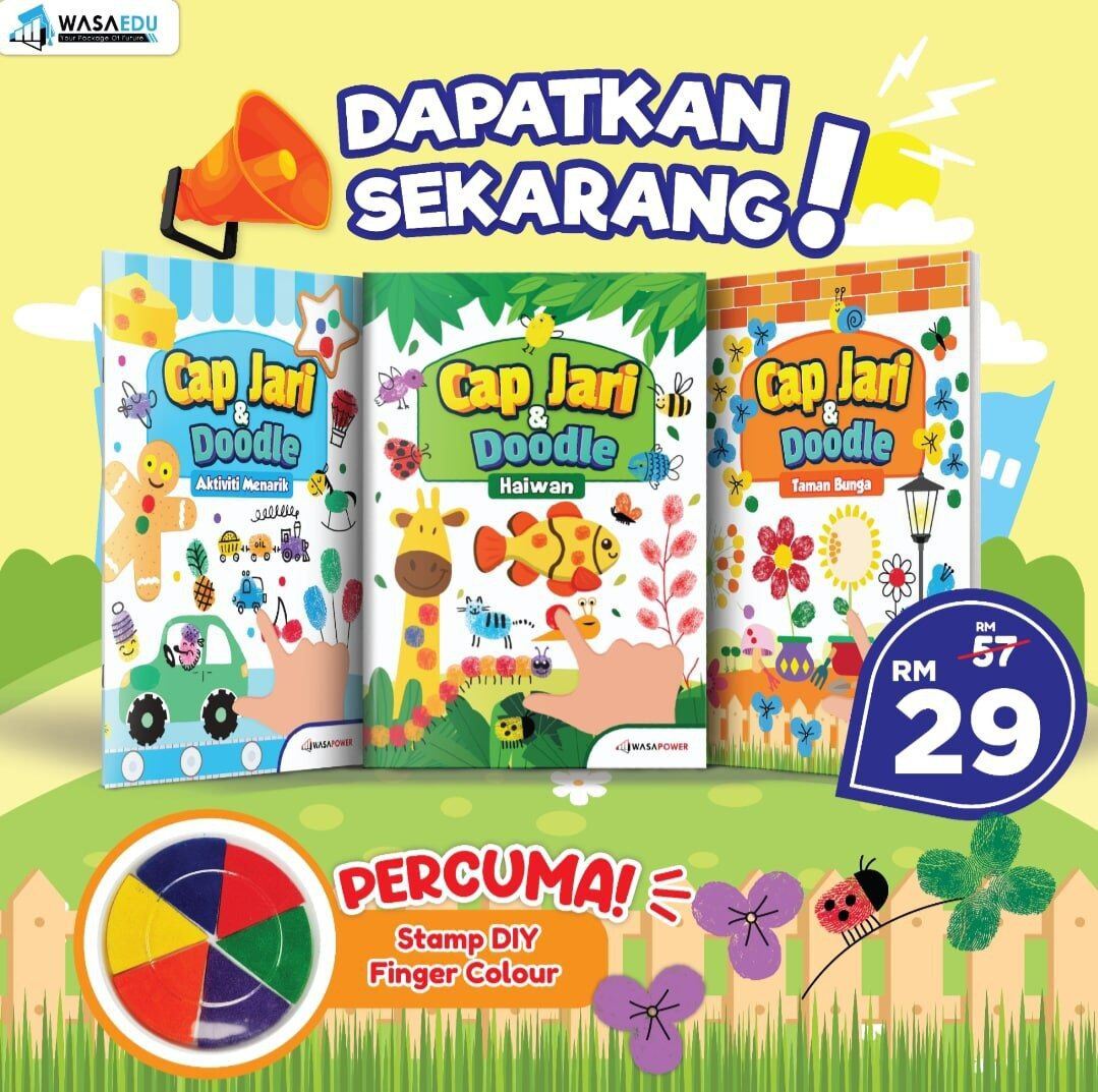 Buku Aktiviti Kanak-Kanak Cap Jari & Doodle WASAEDU | Lazada