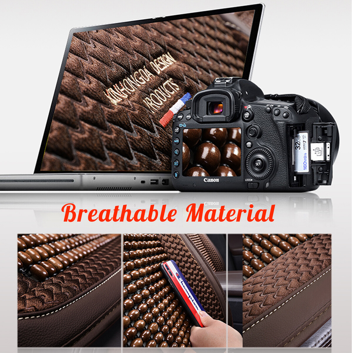 Universal Cooling Auto เบาะที่นั่งคนขับ Protector หนัง + ไม้ไผ่รถที่ ...