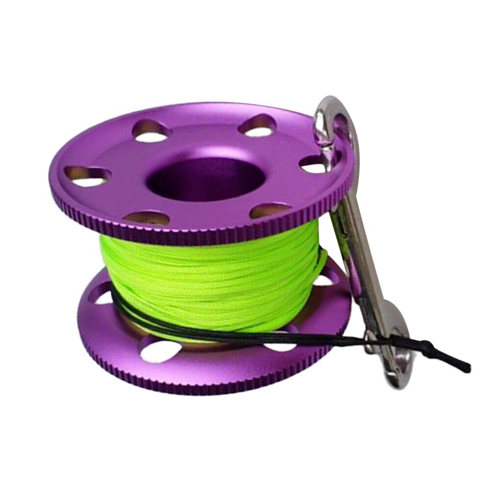 Diving Scuba Aluminium Finger Spool Reel 20/30/50M Line With Stainless ...