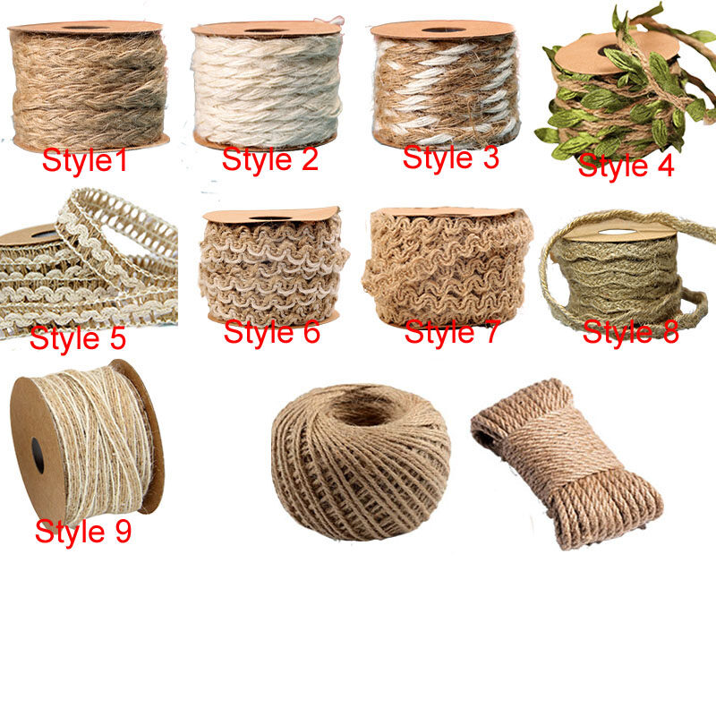 Natural Jute Ribbon Crafts Rope String DIY Wedding Jute Cord Twine ...