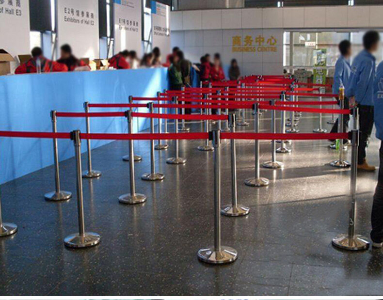 Stainless steel bank one-meter guardrail queuing fence protocol pole ...