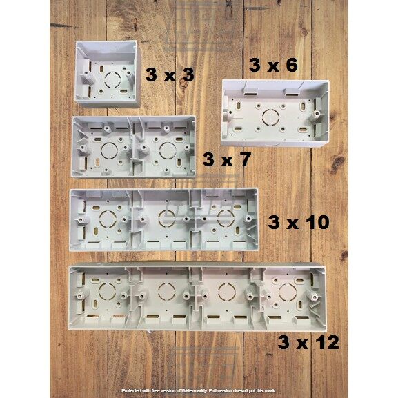 PVC Box Surface Type Nut Box/ Electrical Box/ Base 3x3 / 3x6 / 3x7 ...