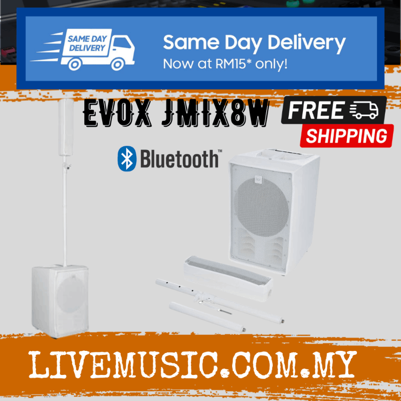 RCF EVOX JMIX8 Active 12" 2-Way 1400W Portable Line Array PA System ...