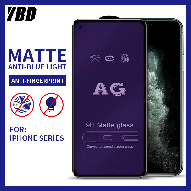 YBD AG Matte Anti-Blue Light Tempered GlassสำหรับIphone 7 Plus 8 Plus 7 ...