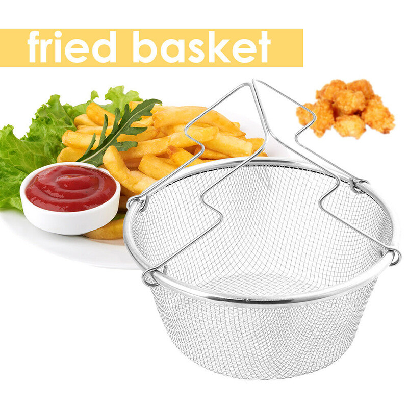 Stainless Steel Frying Net Round Basket Strainer French Fries fried ...