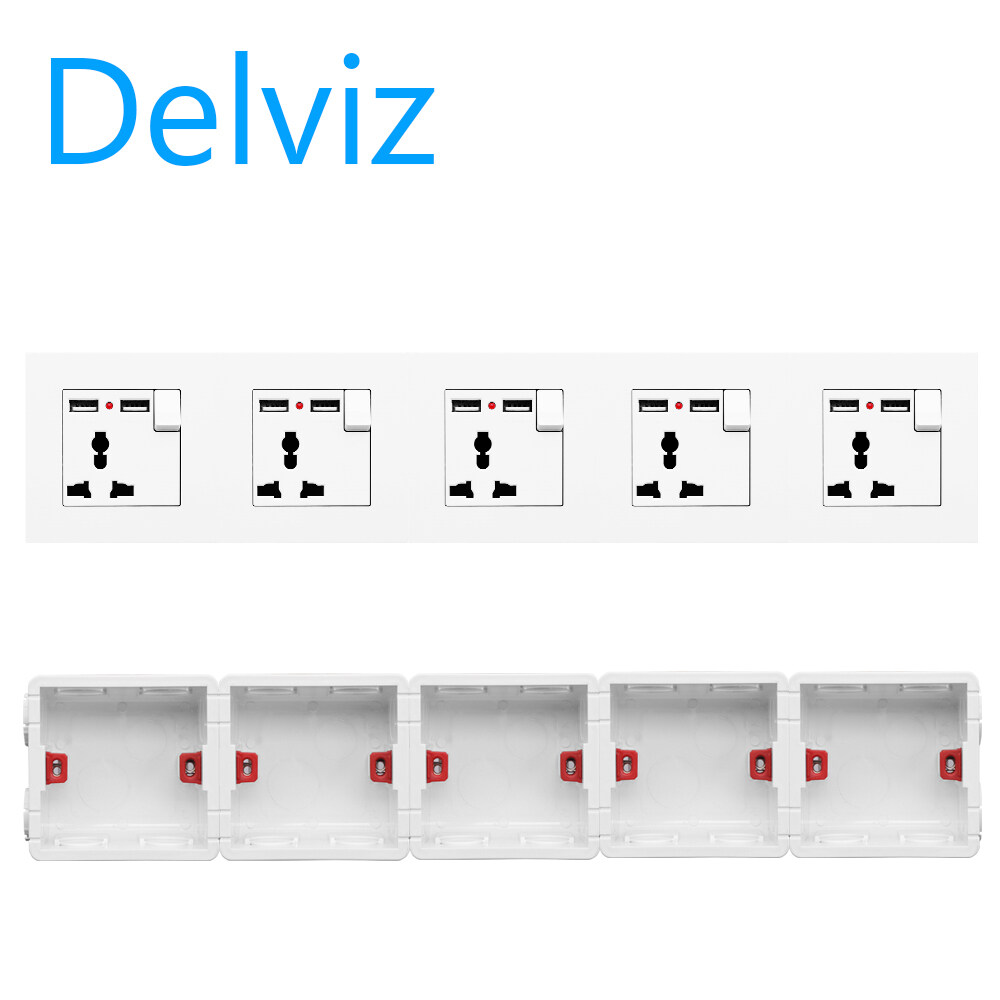 Delviz EU multi-function wall power node, 5 multi-connection USB ...