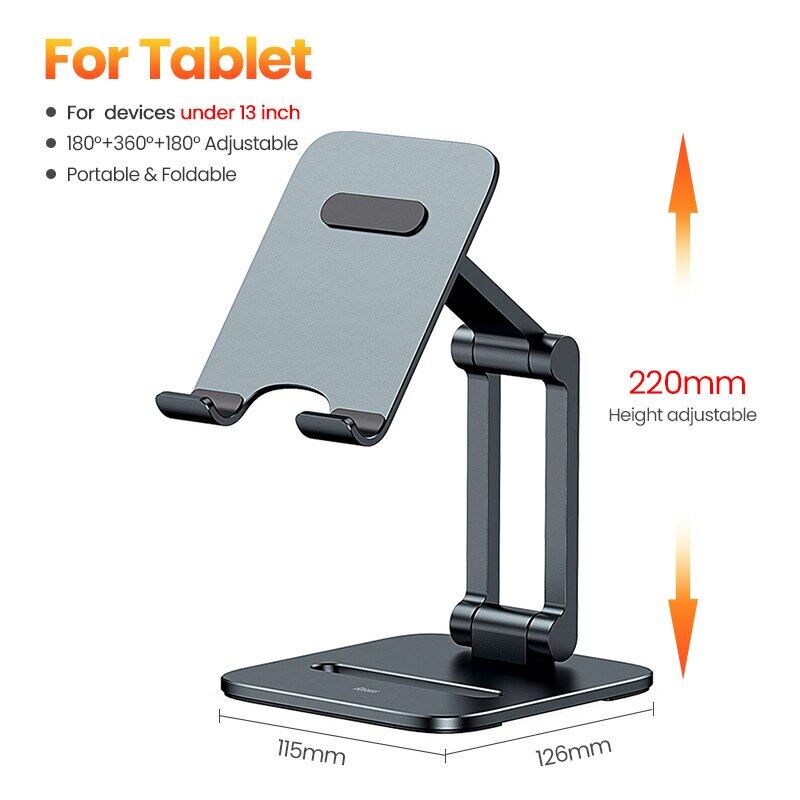 Baseus Phone Holder Desk Mobile Phone Stand Foldable Metal Tablet ...