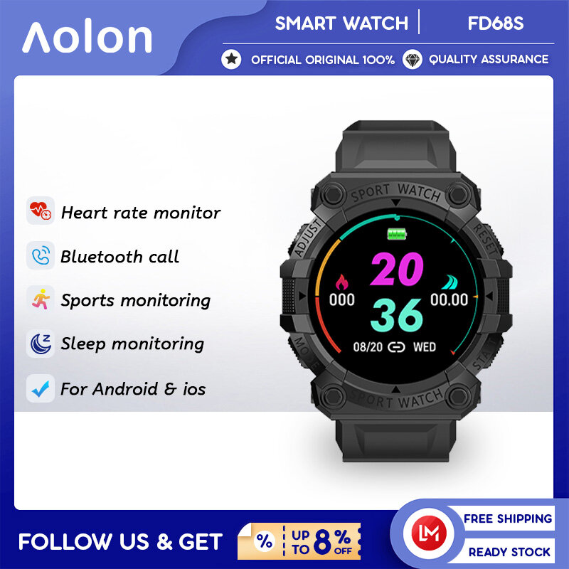 นาฬิกาอัจฉริยะสำหรับชายและหญิงสมาร์ทวอทช์กันน้ำดีไซน์ใหม่นาฬิกาดิจิทัล Y56 FD68S สายรัดข้อมือ ...