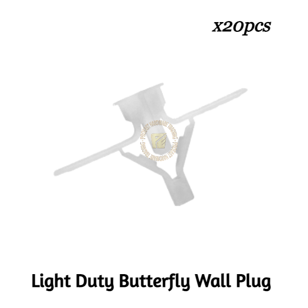 3/8 Partition Wall Plug PVC Butterfly Wall Plug / Light Duty Butterfly ...