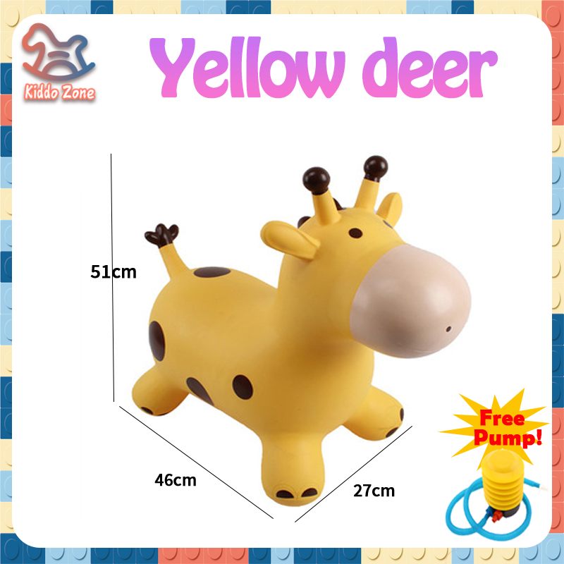3 Colors Jumping Deer With Pump Jumping Deer Bouncy Inflatable Toys ...